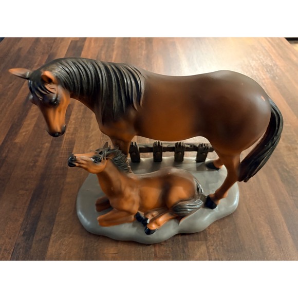Accents | Mare With Foal Figurine Horse Pony Child Adult Collector ...